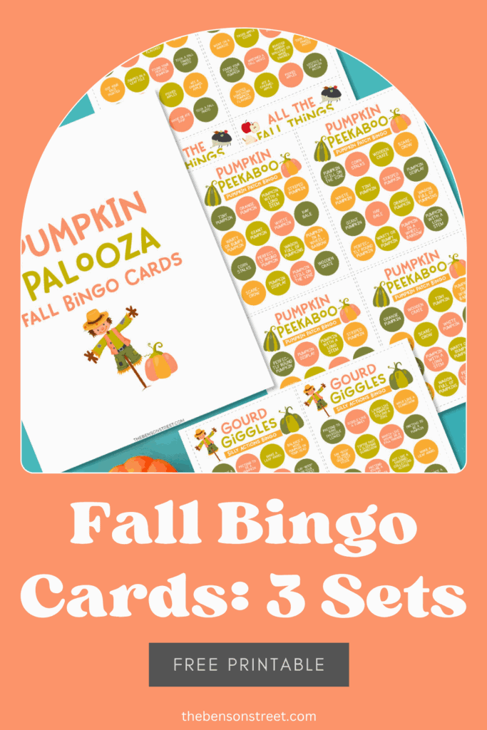 Free Fall Bingo Printable for Kids: Three Different Types - The Benson ...