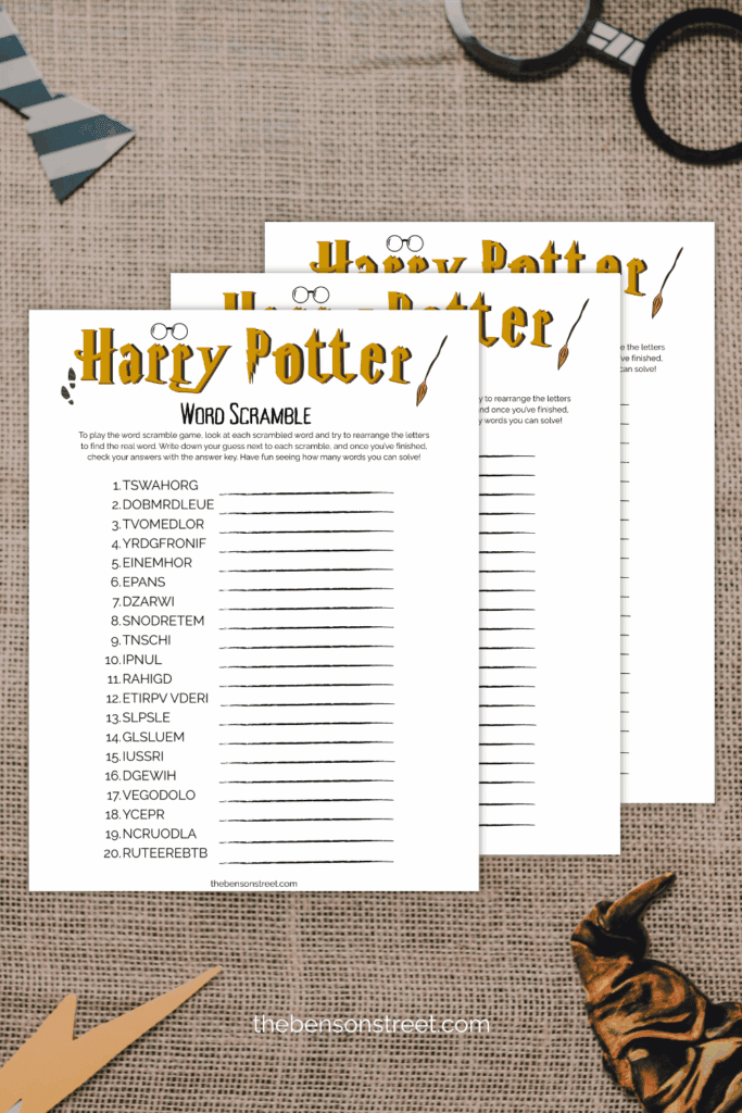 FREE Harry Potter Word Scramble: Fun & Easy Printable Game
