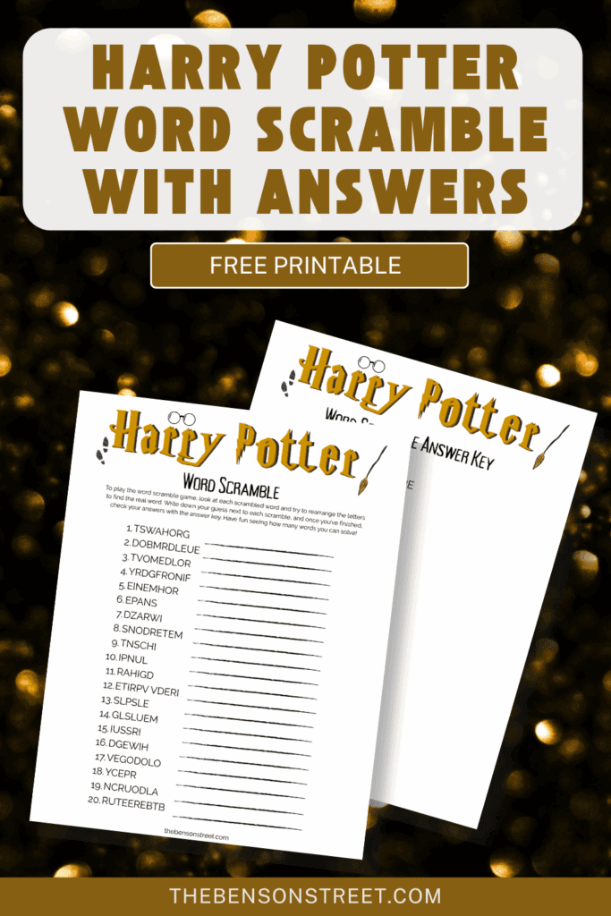 FREE Harry Potter Word Scramble: Fun & Easy Printable Game