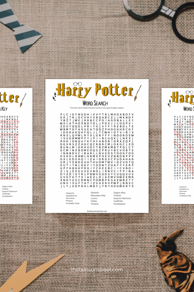 Free Printable Harry Potter Word Search - The Benson Street