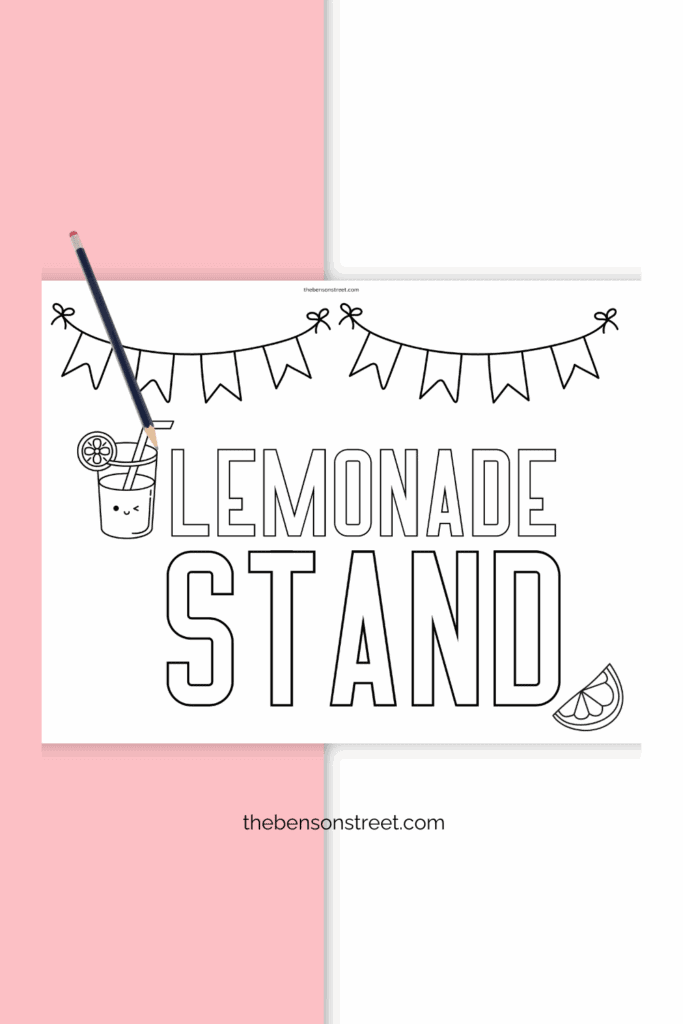 Free Printable Lemonade Stand Sign to Color - The Benson Street