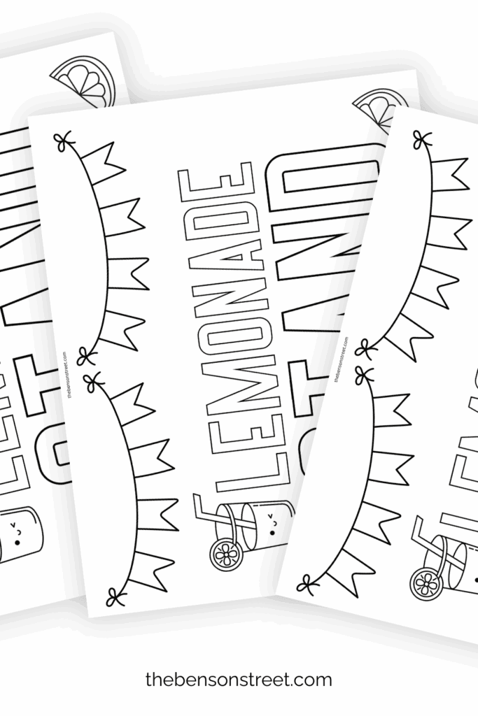 Free Printable Lemonade Stand Sign to Color - The Benson Street