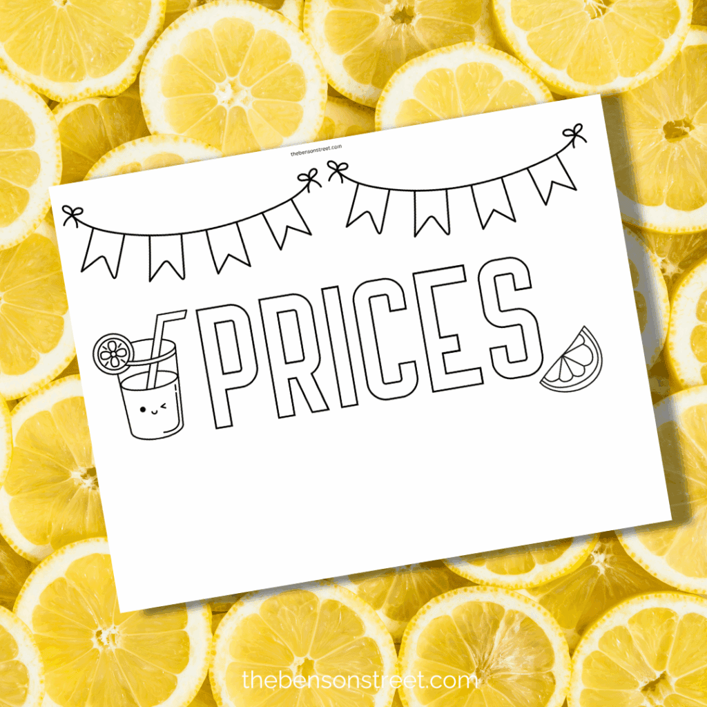 Free Printable Lemonade Stand Sign to Color - The Benson Street