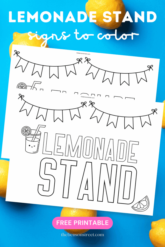 Free Printable Lemonade Stand Sign to Color - The Benson Street