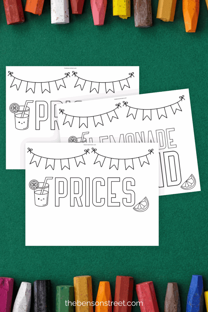Free Printable Lemonade Stand Sign to Color - The Benson Street