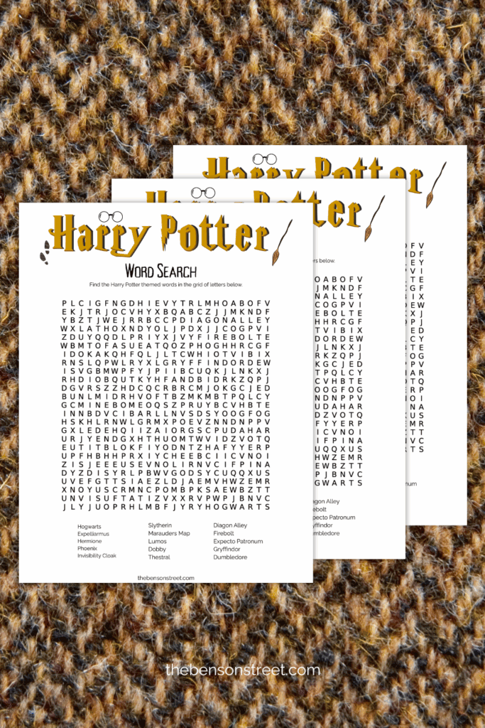 Free Printable Harry Potter Word Search - The Benson Street