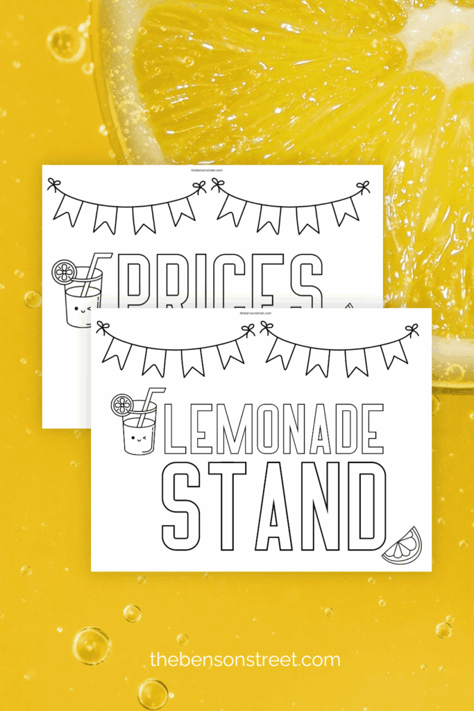 Free Printable Lemonade Stand Sign to Color - The Benson Street