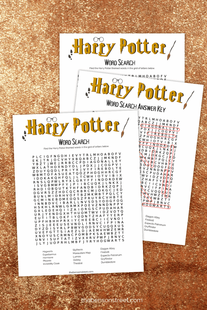 Free Printable Harry Potter Word Search - The Benson Street