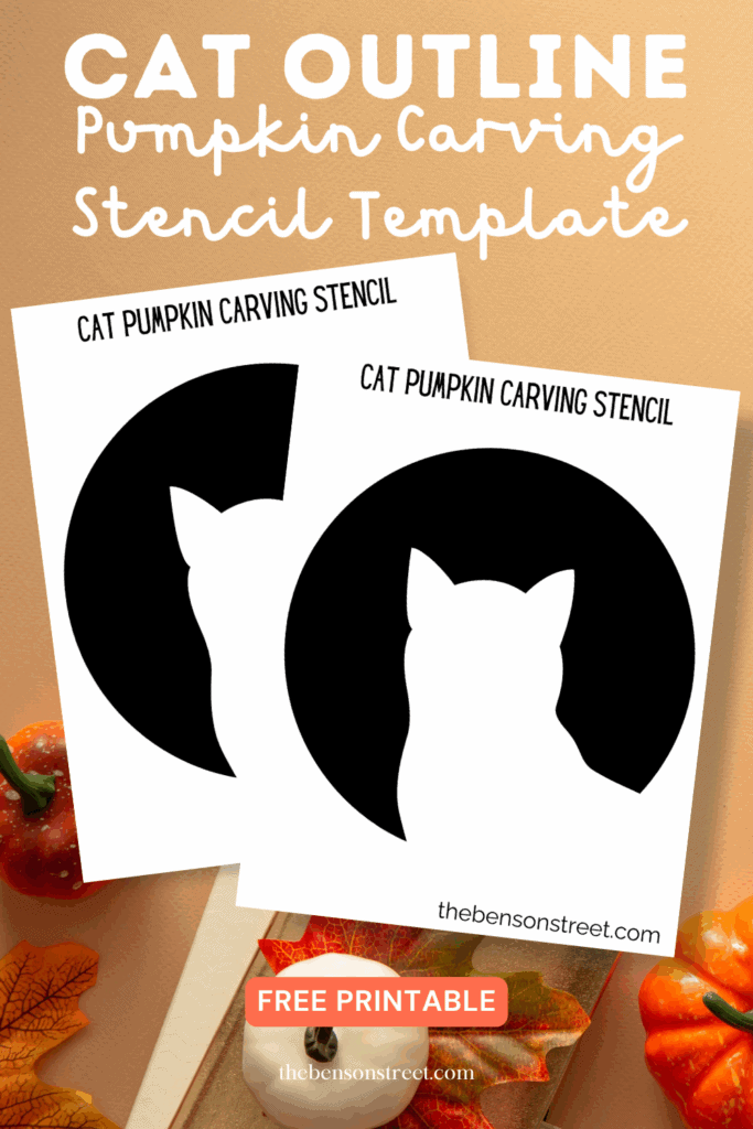 Free Printable Cat Pumpkin Stencil for Pumpkin Carving - The Benson Street