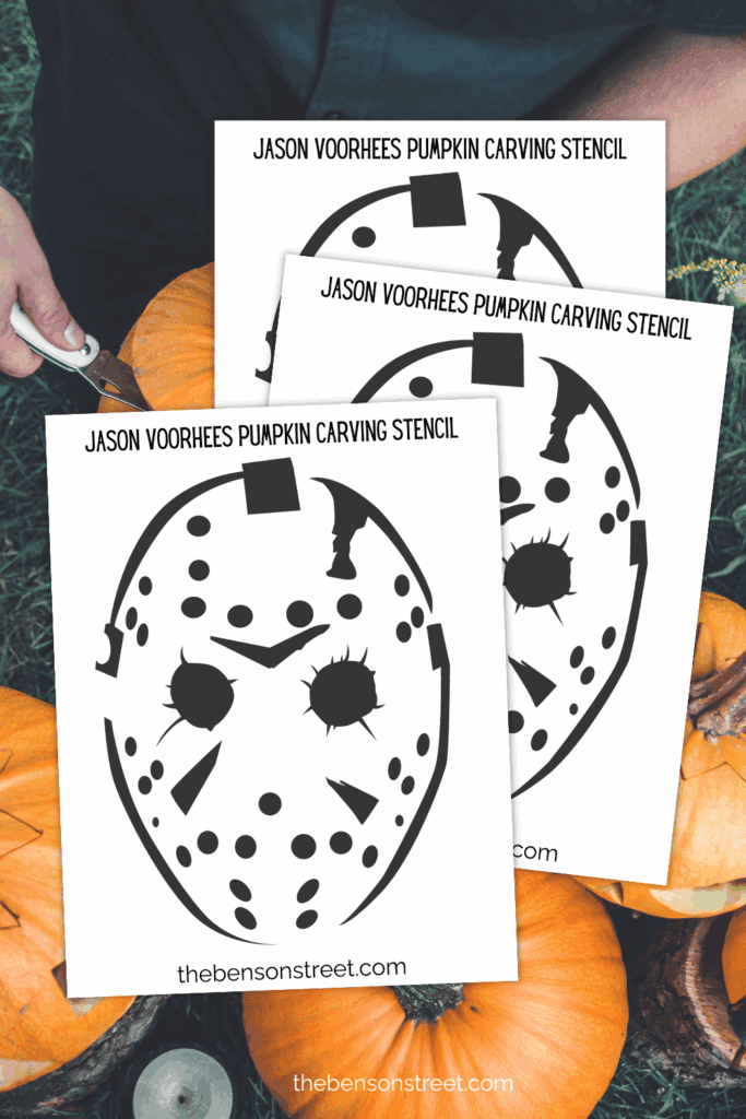 FREE Printable Jason Voorhees Pumpkin Stencil Mask Pattern - The Benson ...