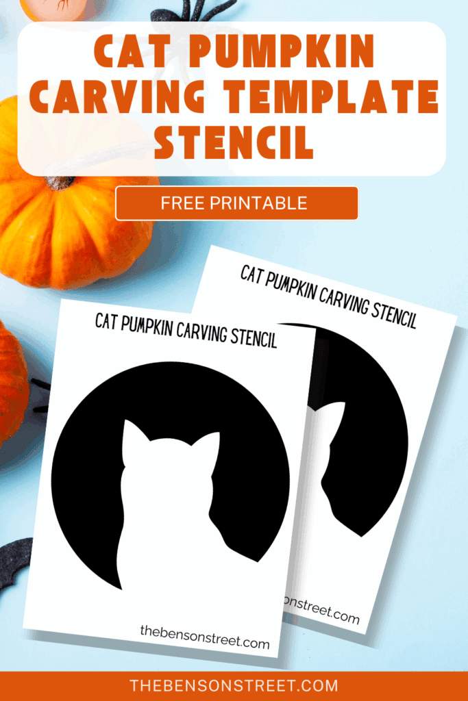 Free Printable Cat Pumpkin Stencil for Pumpkin Carving - The Benson Street
