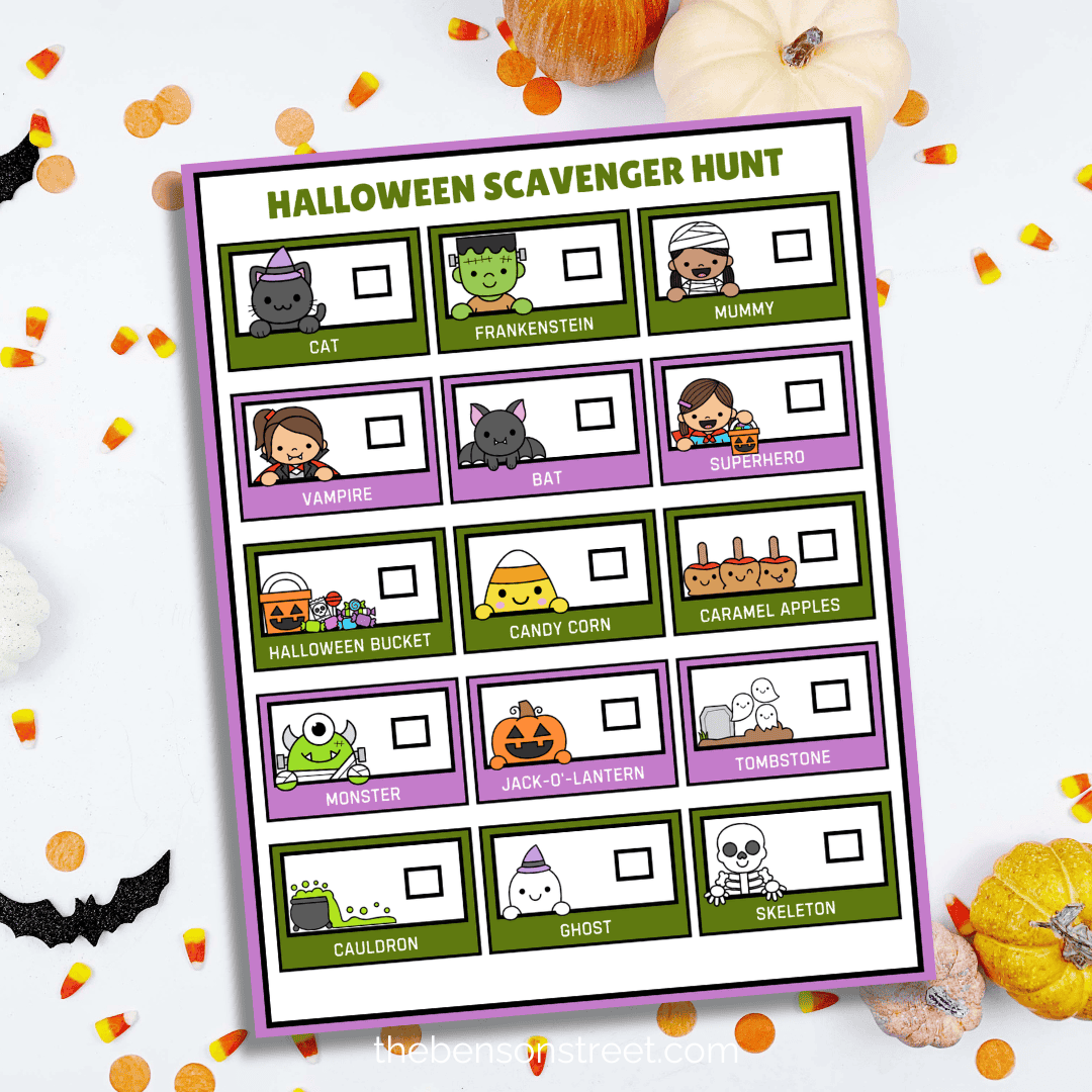 🎃 Free Printable Halloween Scavenger Hunt for Kids - The Benson Street