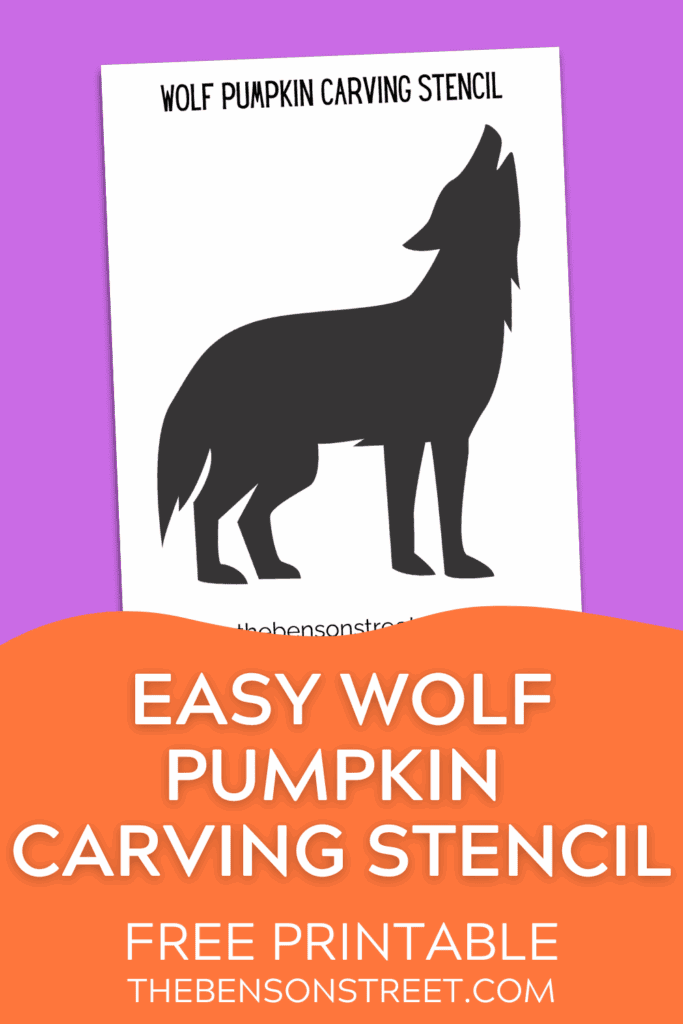 Easy Printable Wolf Pumpkin Stencil