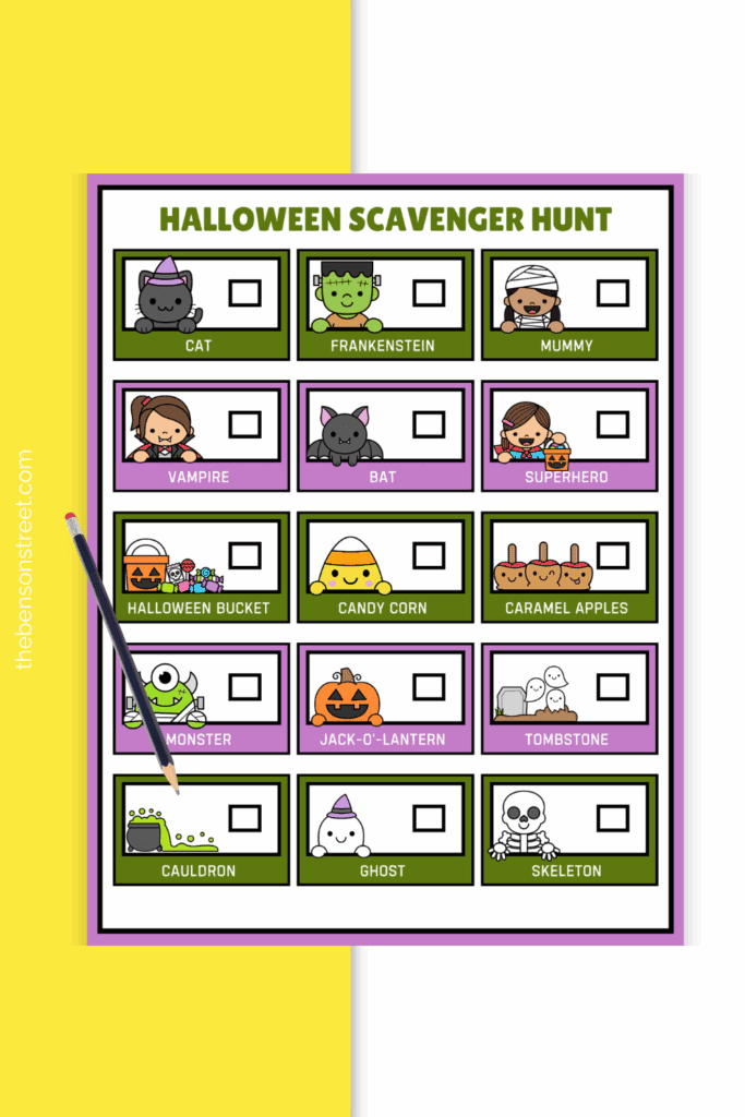 🎃 Free Printable Halloween Scavenger Hunt for Kids - The Benson Street