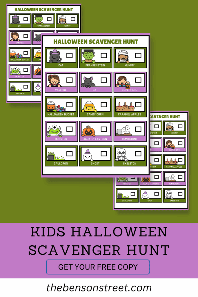 🎃 Free Printable Halloween Scavenger Hunt for Kids - The Benson Street