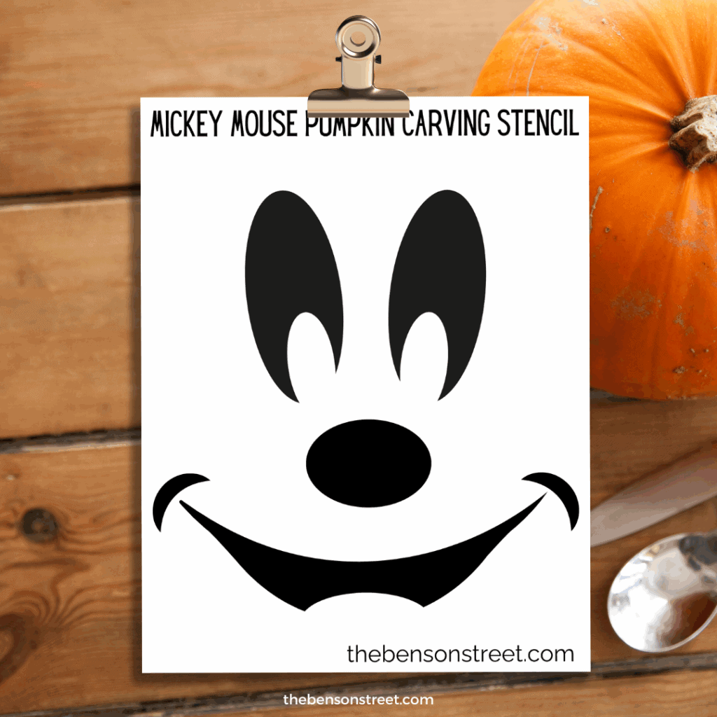 Free Printable Mickey Mouse Pumpkin Carving Stencil - The Benson Street