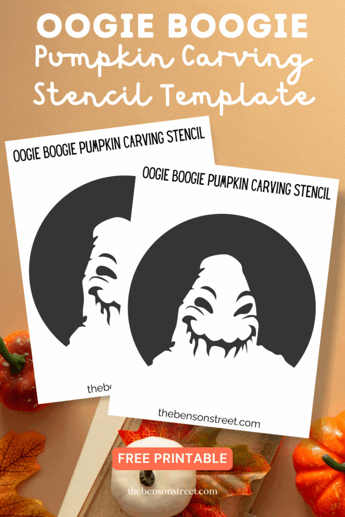 Free Oogie Boogie Pumpkin Stencil Printable for Carving - The Benson Street
