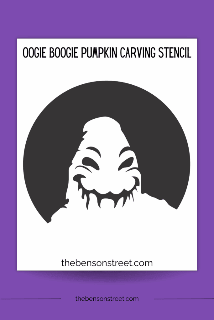 Free Oogie Boogie Pumpkin Stencil Printable for Carving - The Benson Street