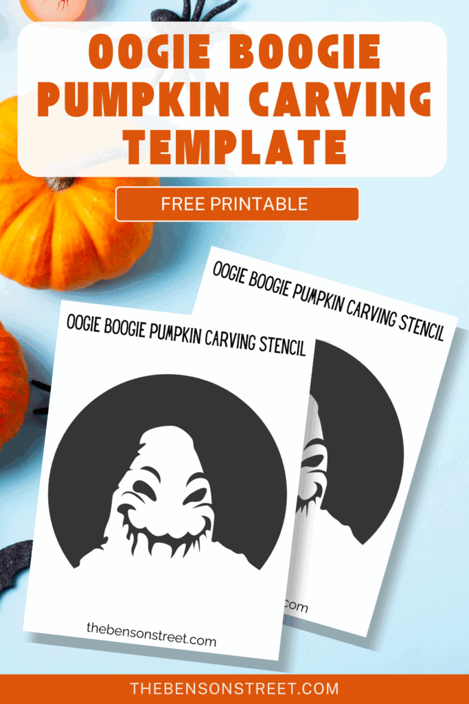 Free Oogie Boogie Pumpkin Stencil Printable for Carving - The Benson Street