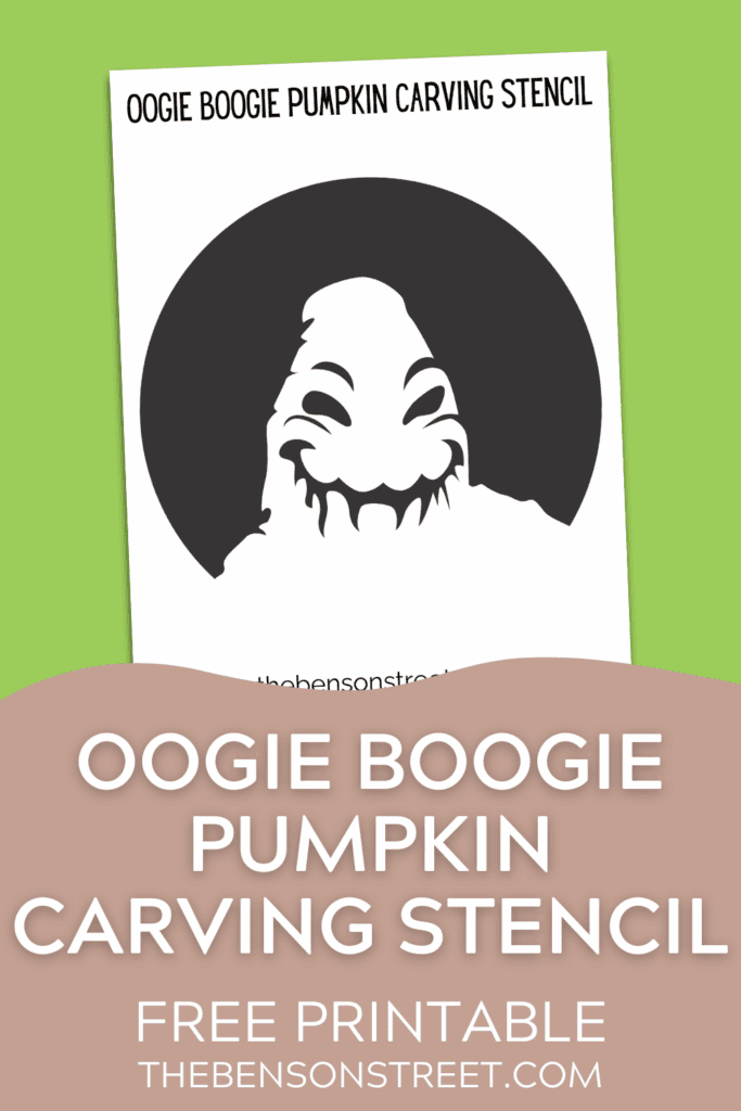 Free Oogie Boogie Pumpkin Stencil Printable for Carving - The Benson Street