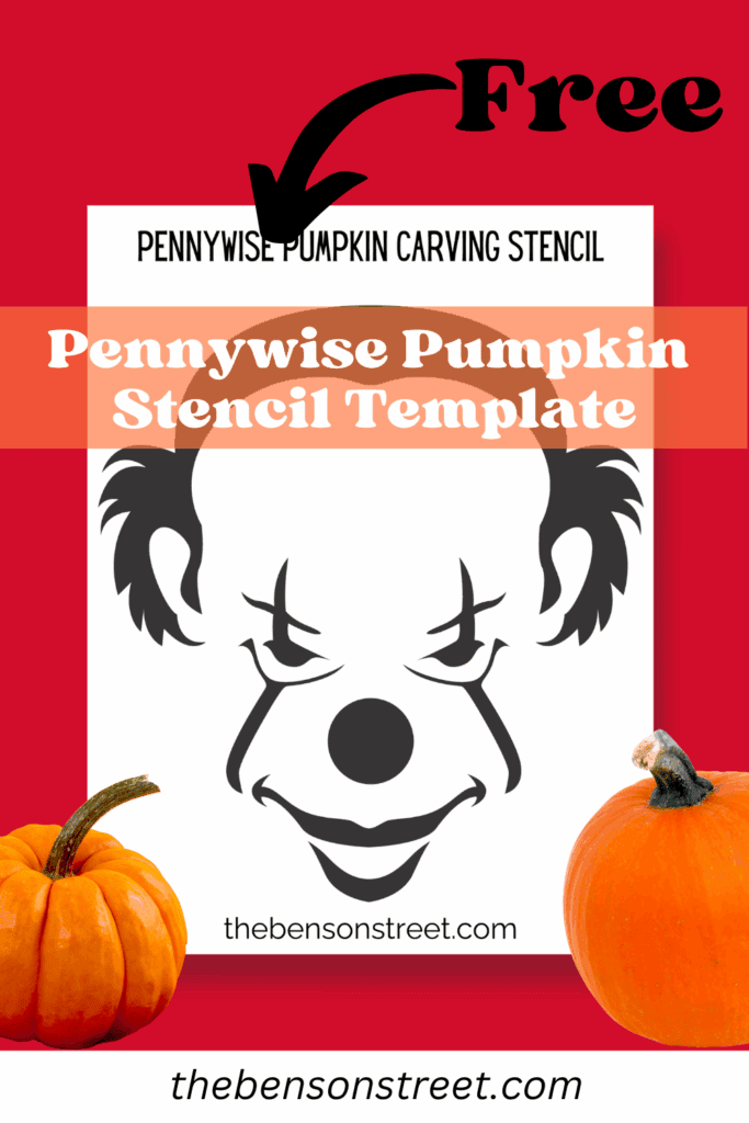 Free Printable Pennywise Pumpkin Stencil for Carving - The Benson Street