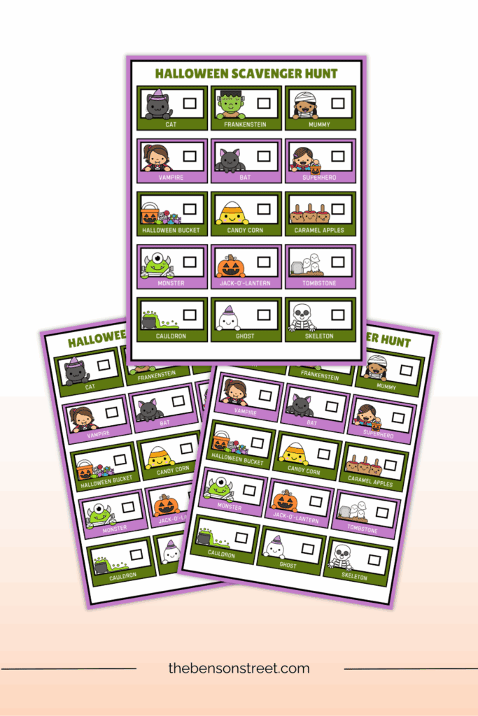 🎃 Free Printable Halloween Scavenger Hunt for Kids - The Benson Street