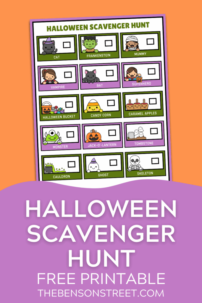 🎃 Free Printable Halloween Scavenger Hunt for Kids - The Benson Street