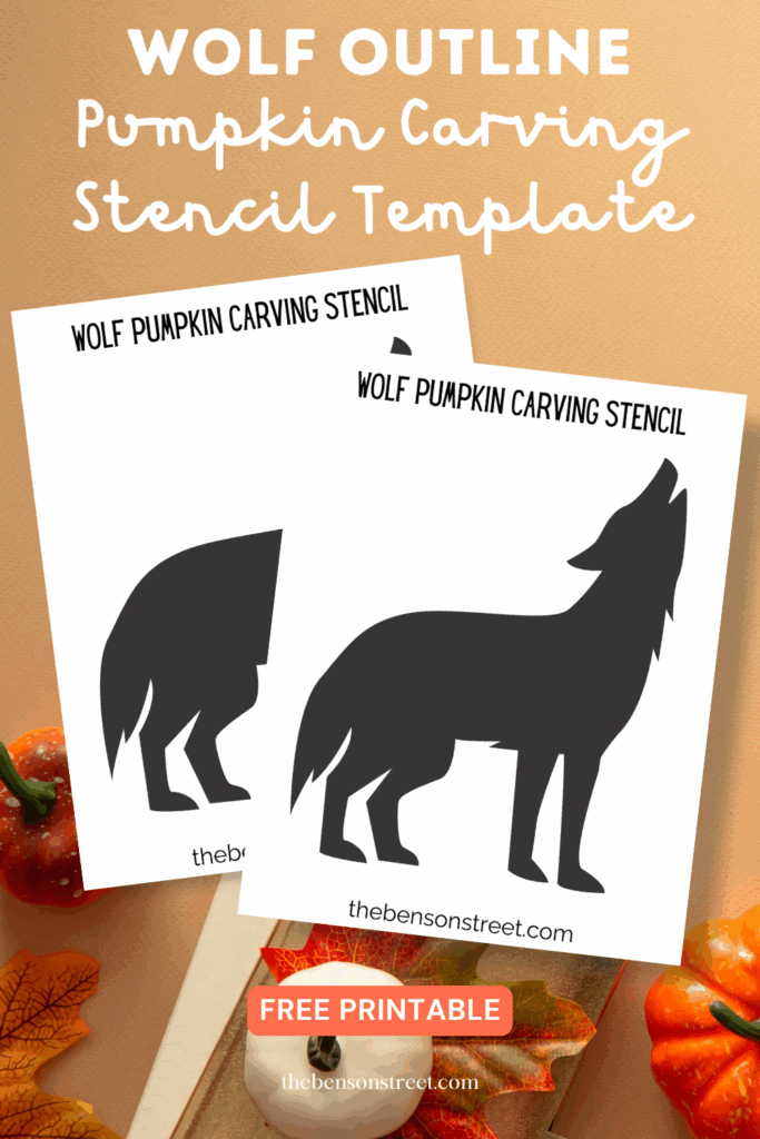 Easy Printable Wolf Pumpkin Stencil