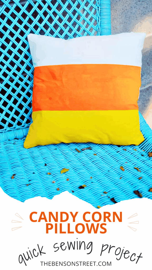 DIY Candy Corn Pillows Tutorial for Fall Decor - The Benson Street