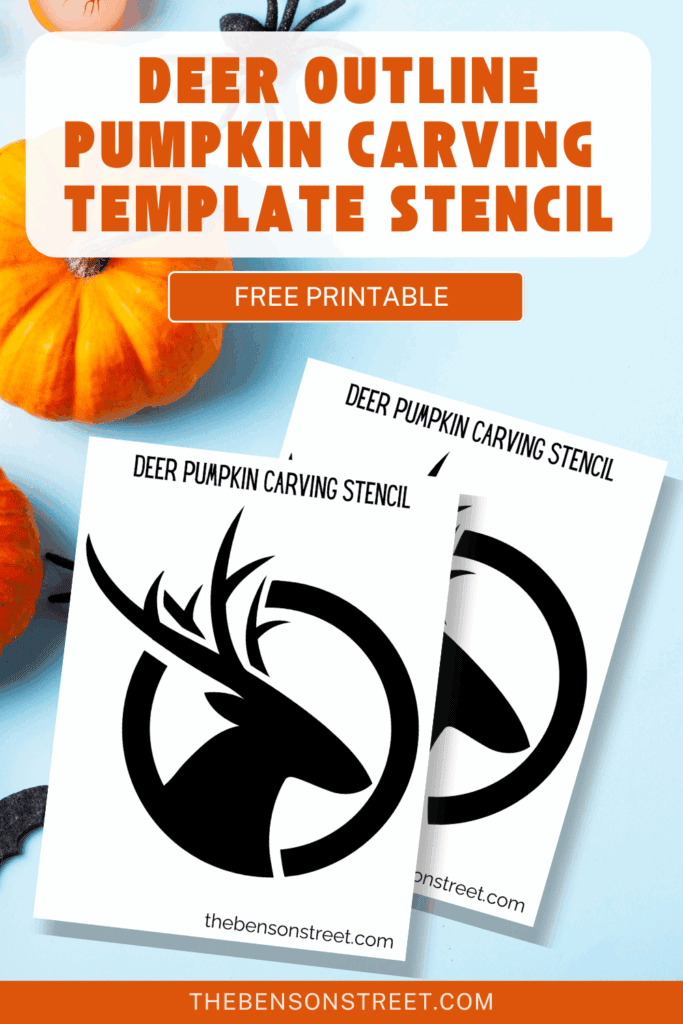 Free Printable Deer Pumpkin Stencil for Halloween - The Benson Street