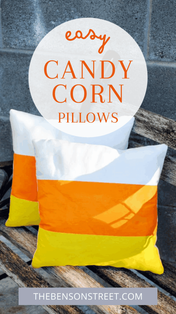 DIY Candy Corn Pillows Tutorial for Fall Decor - The Benson Street