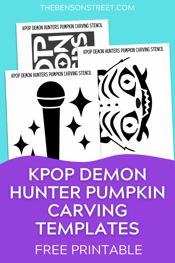 Free Printable KPop Demon Hunters Pumpkin Stencils - The Benson Street