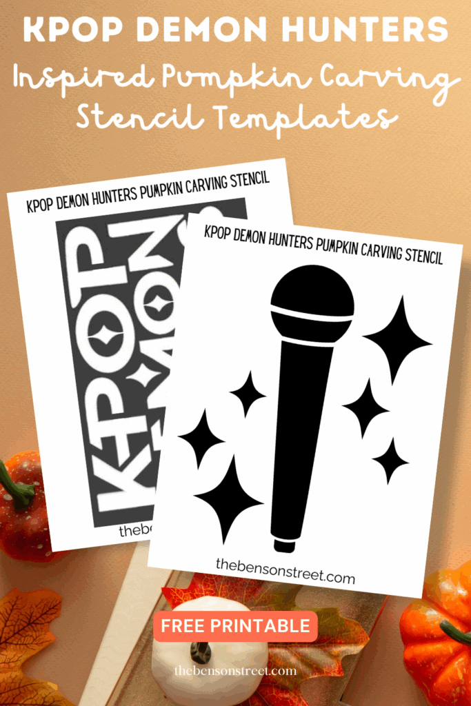 Free Printable KPop Demon Hunters Pumpkin Stencils - The Benson Street