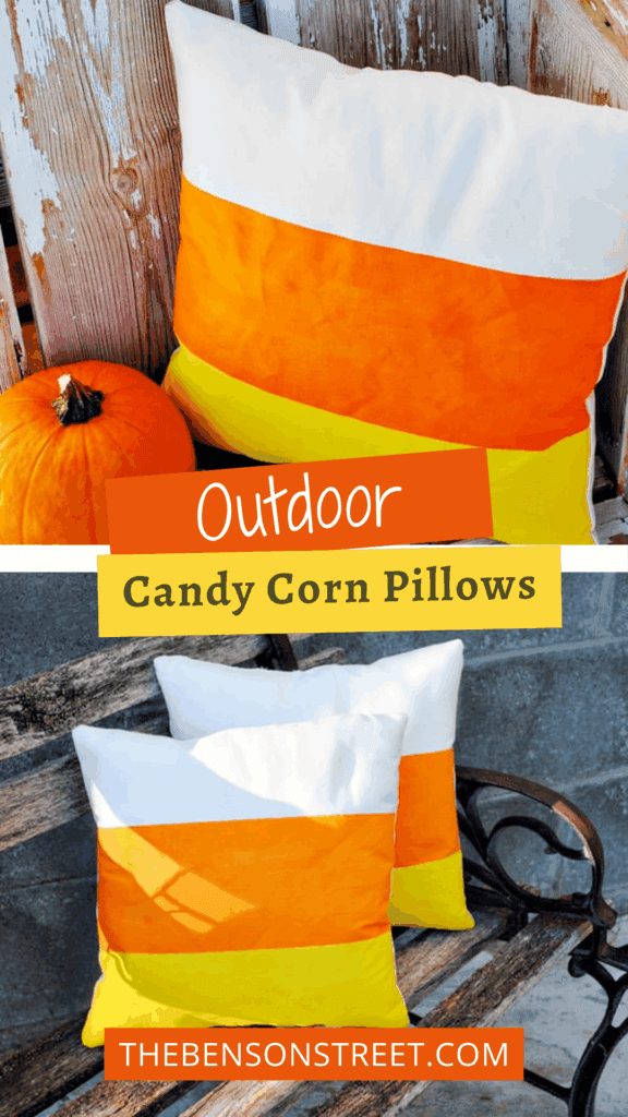 DIY Candy Corn Pillows Tutorial for Fall Decor - The Benson Street
