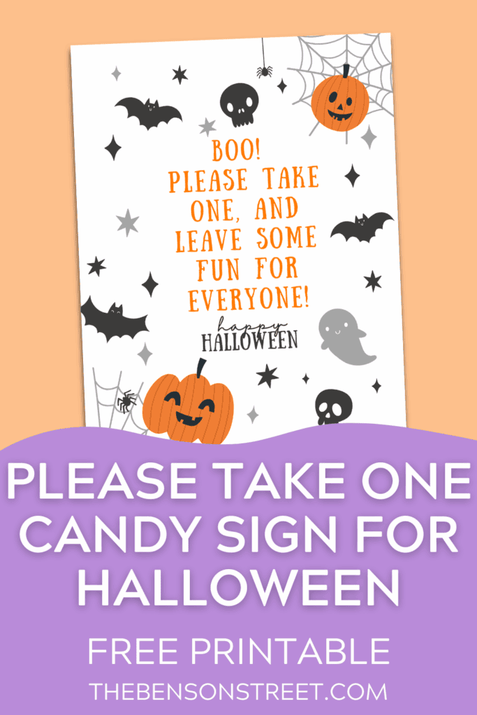 FREE Trick or Treat Please Take One Sign Printable