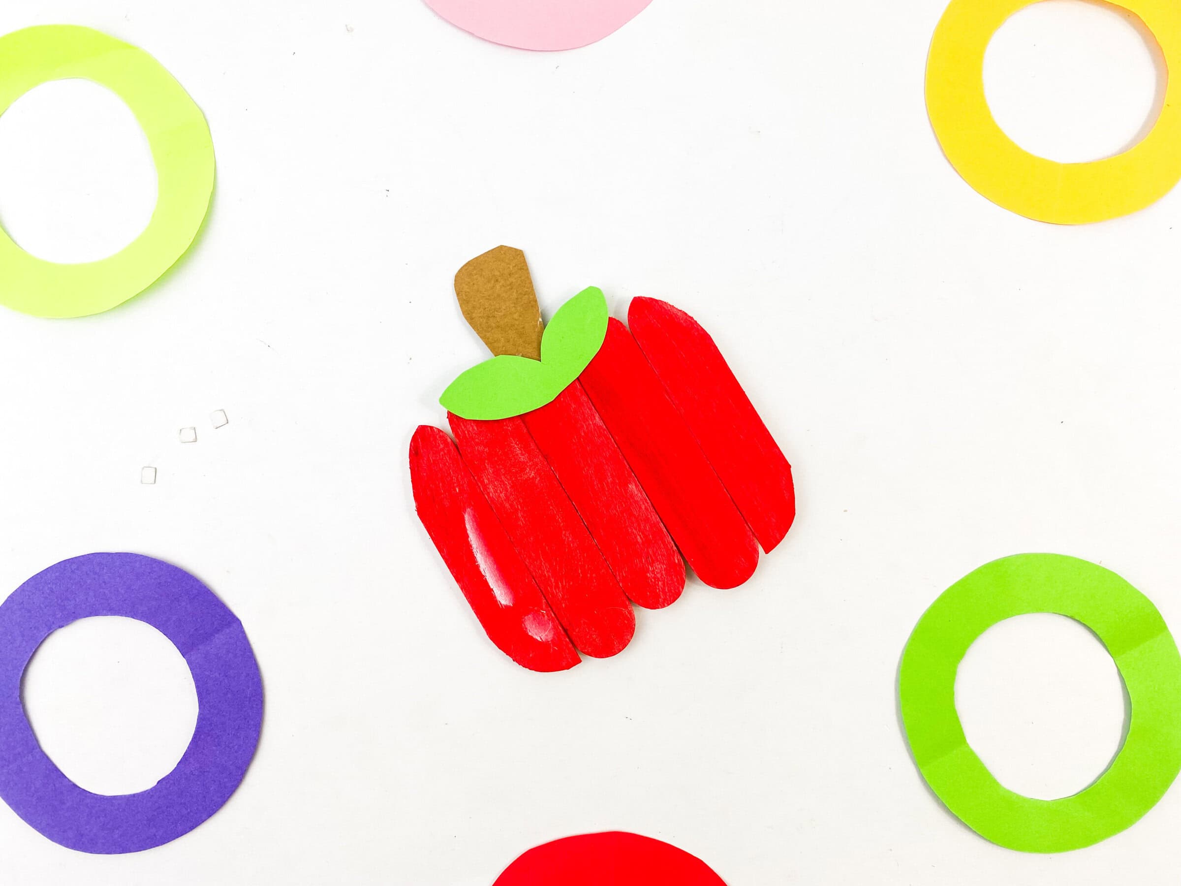 Popsicle Stick Apple Craft: A Fun Fall Activity For Kids - The Benson ...