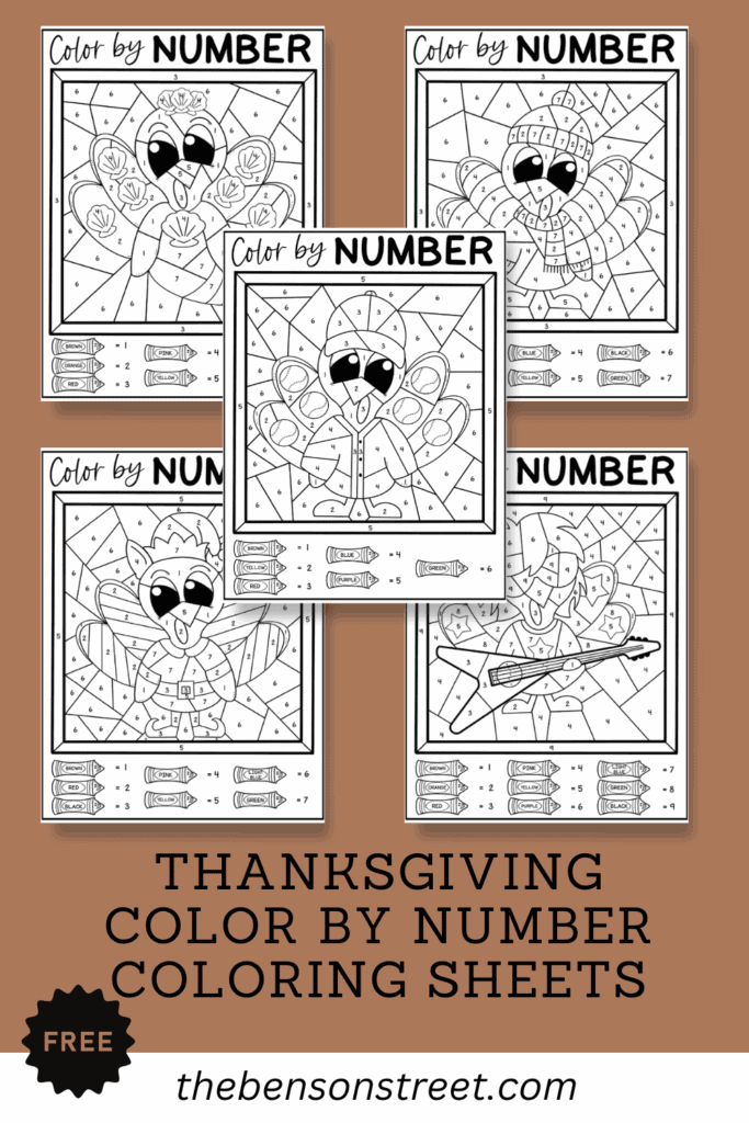 Free Printable Thanksgiving Turkey Color By Number Pages - The Benson ...
