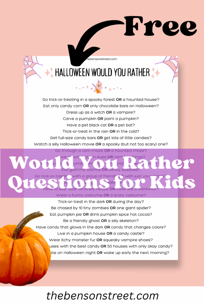 Free Printable Halloween Would You Rather for Kids Questions - The ...