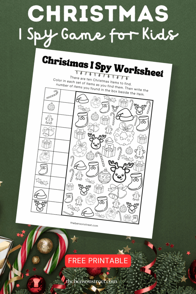 Free Christmas I Spy Printable Count & Color Activity - The Benson Street