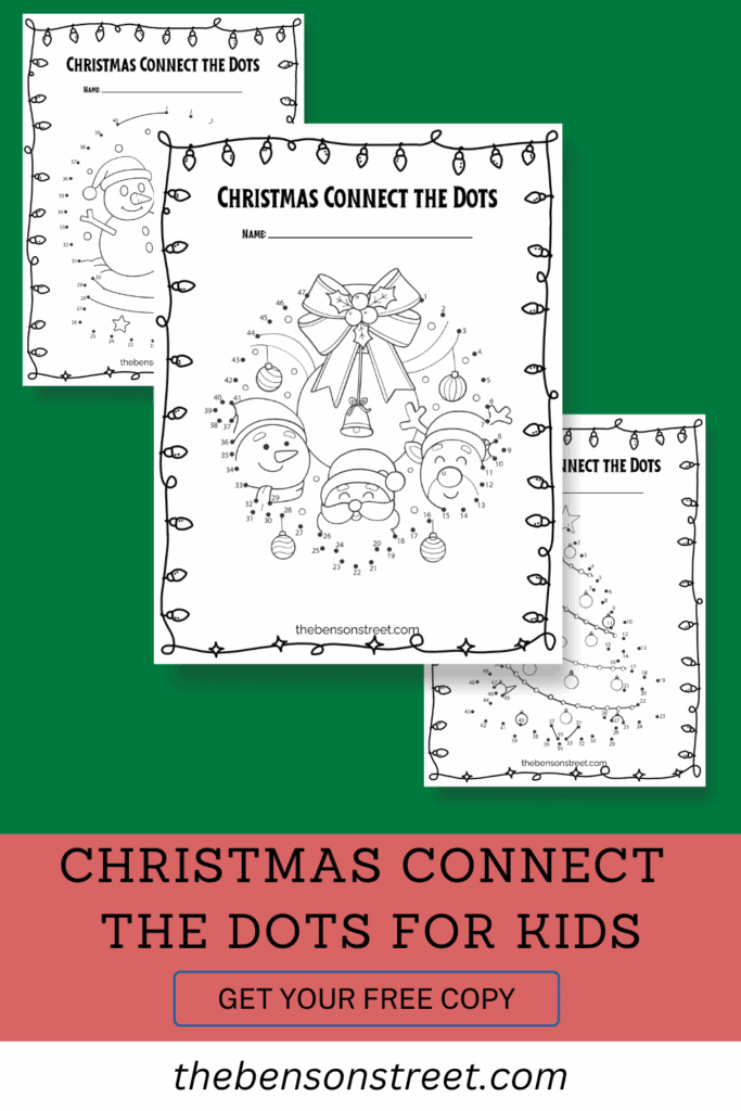 Christmas Connect the Dots Free Printable Worksheets