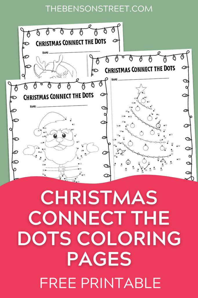 Christmas Connect the Dots Free Printable Worksheets