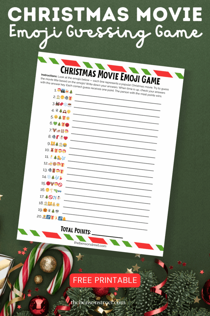 FREE Christmas Movie Emoji Game Printable with Answers - The Benson Street