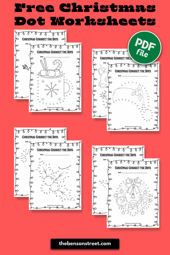 Christmas Connect the Dots Free Printable Worksheets