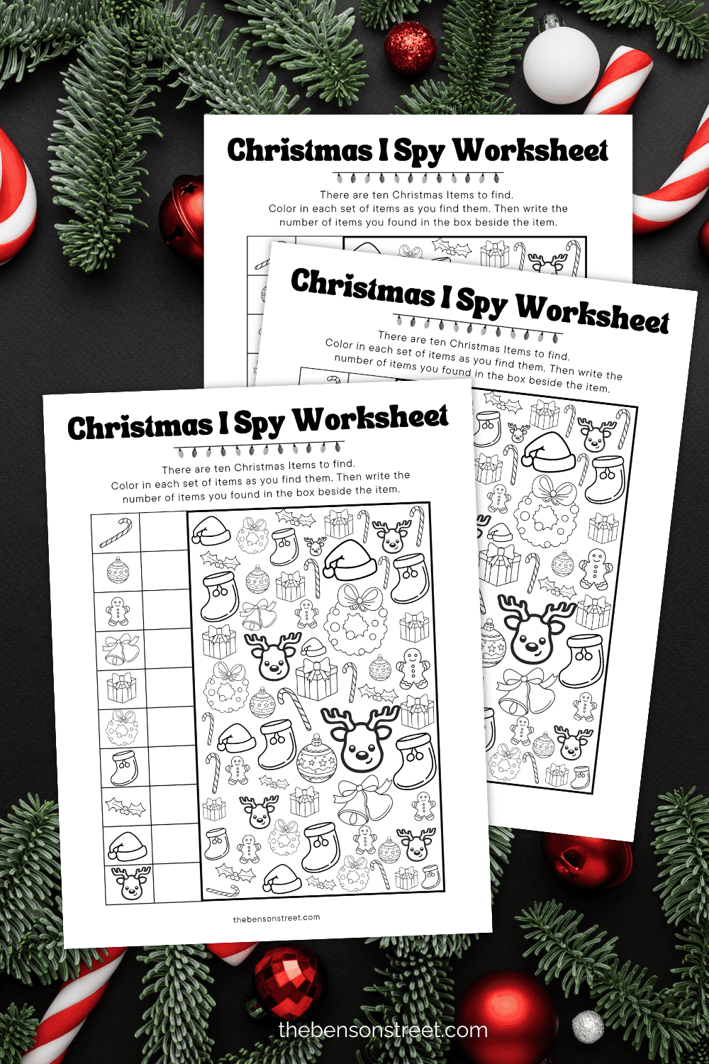 Free Christmas I Spy Printable Count & Color Activity - The Benson Street