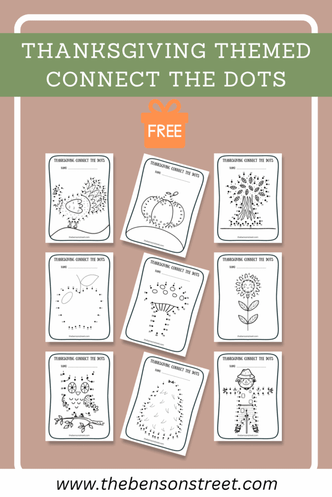 FREE Thanksgiving Connect the Dots Printable Pages - The Benson Street