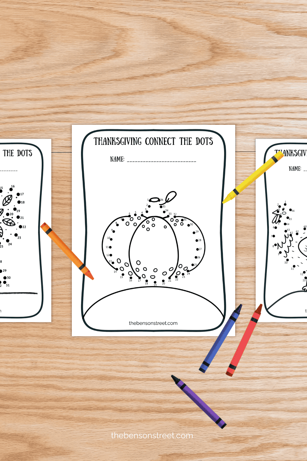 FREE Thanksgiving Connect the Dots Printable Pages - The Benson Street