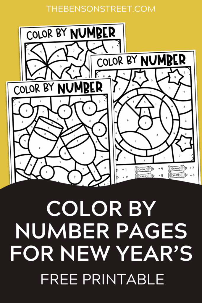 Free Printable New Years Color by Number Pages - The Benson Street