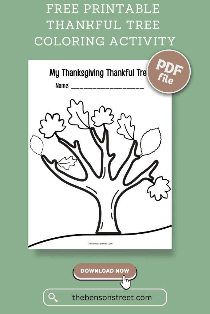 Free Printable Thanksgiving Tree: Coloring Activity for Kids