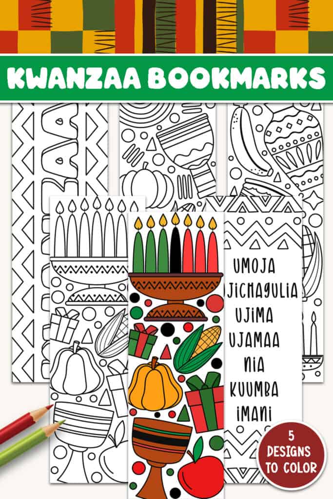 Free Printable Kwanzaa Bookmarks to Color - The Benson Street
