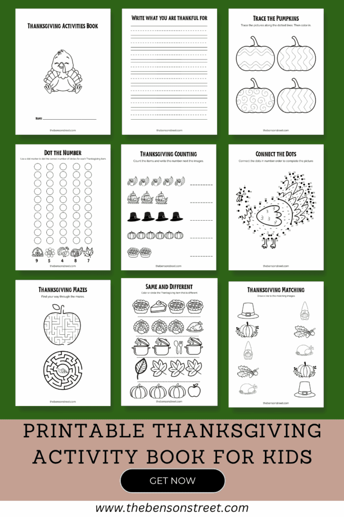 Free Printable Thanksgiving Activities for Preschoolers - The Benson Street